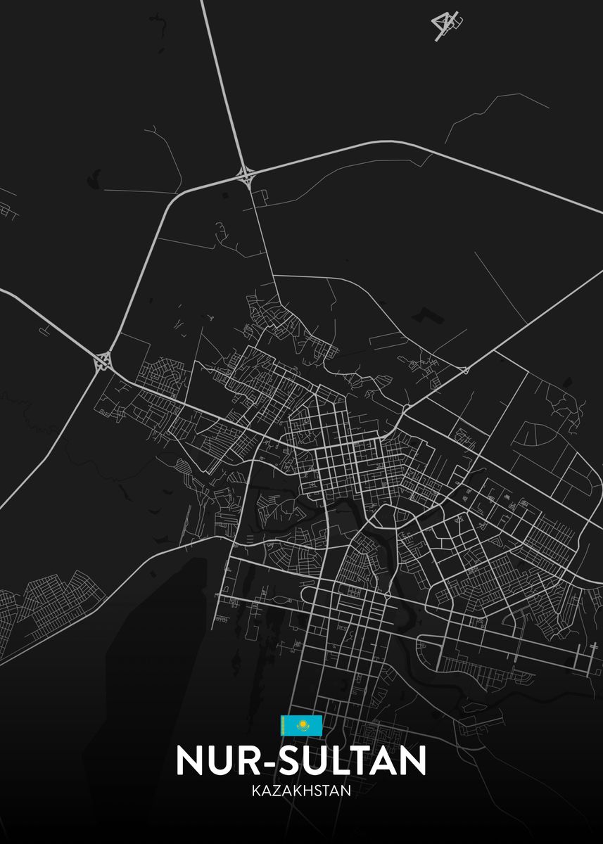 'Nur Sultan KZ' Poster, picture, metal print, paint by IMR Designs ...