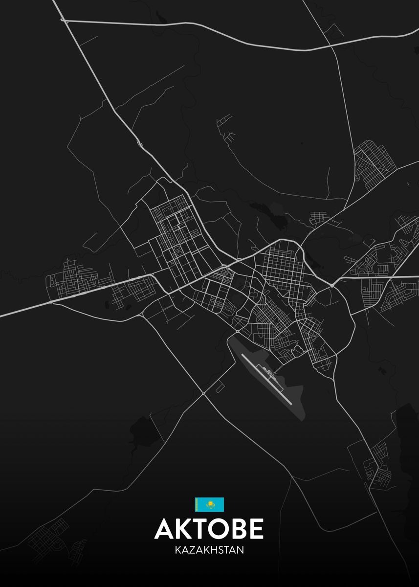 'Aktobe KZ' Poster, picture, metal print, paint by IMR Designs | Displate