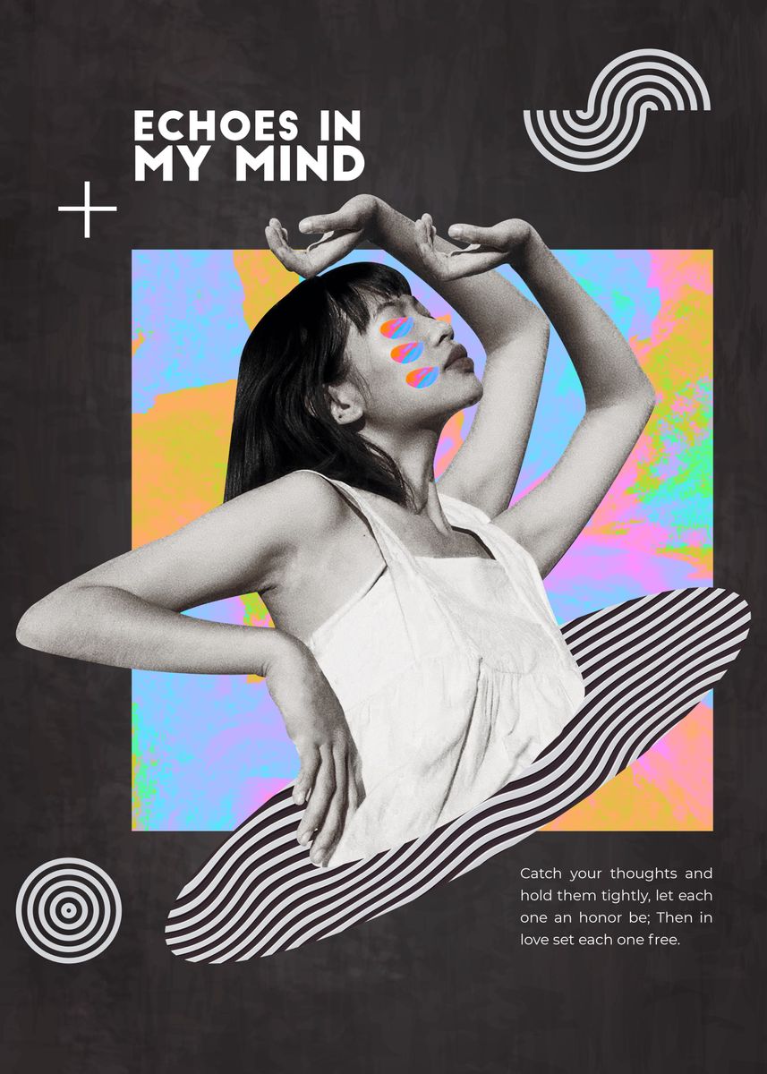 'Psychedelic Girl Collage' Poster, picture, metal print, paint by ...