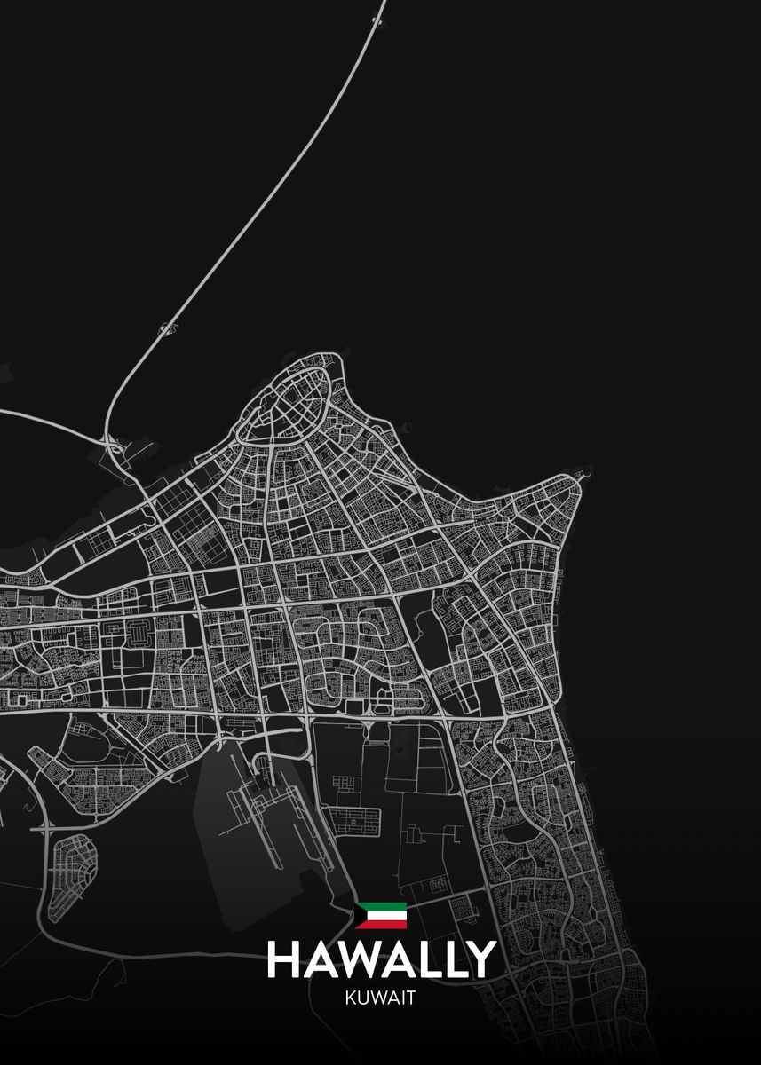 'Hawally KW' Poster, picture, metal print, paint by IMR Designs | Displate