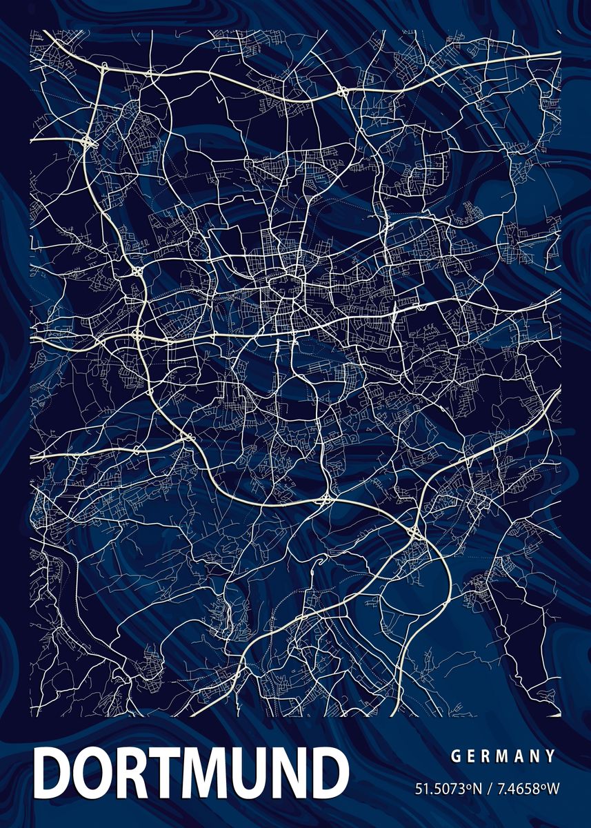 'Dortmund City Map Germany' Poster by Max Ronn | Displate