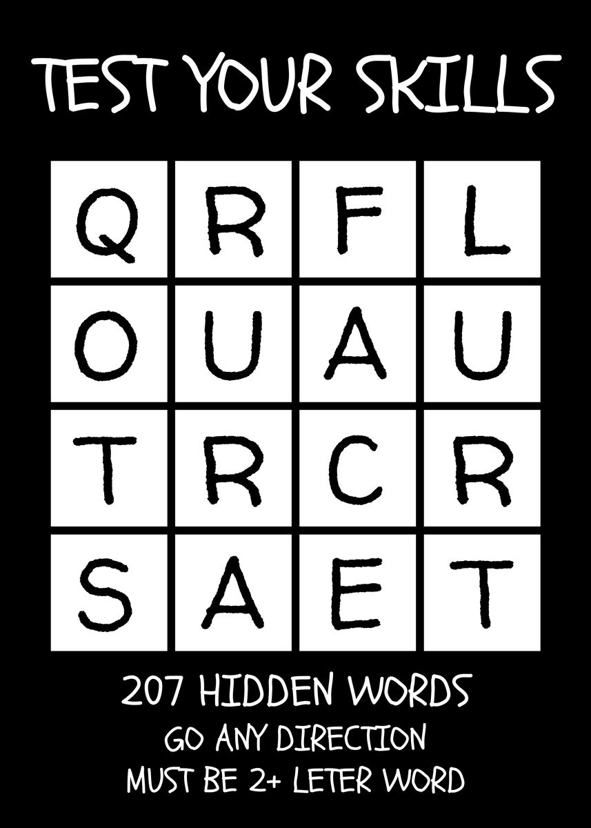 'Word Game Poster 7' Poster, picture, metal print, paint by Simon ...