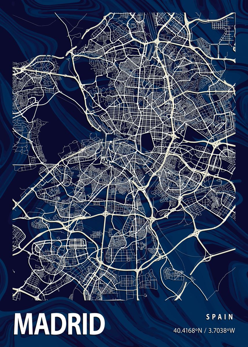 'Madrid City Map Spain' Poster by Max Ronn | Displate