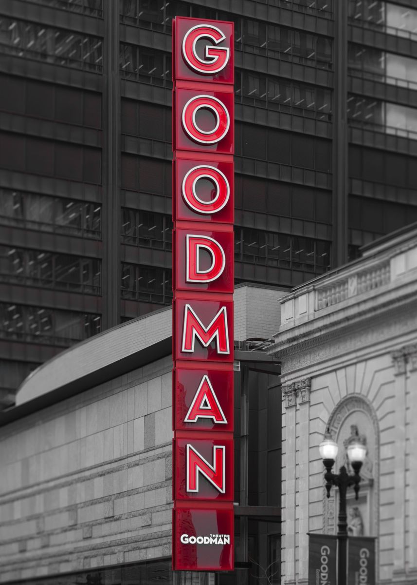 'New Goodman Theatre Sign' Poster, picture, metal print, paint by ...