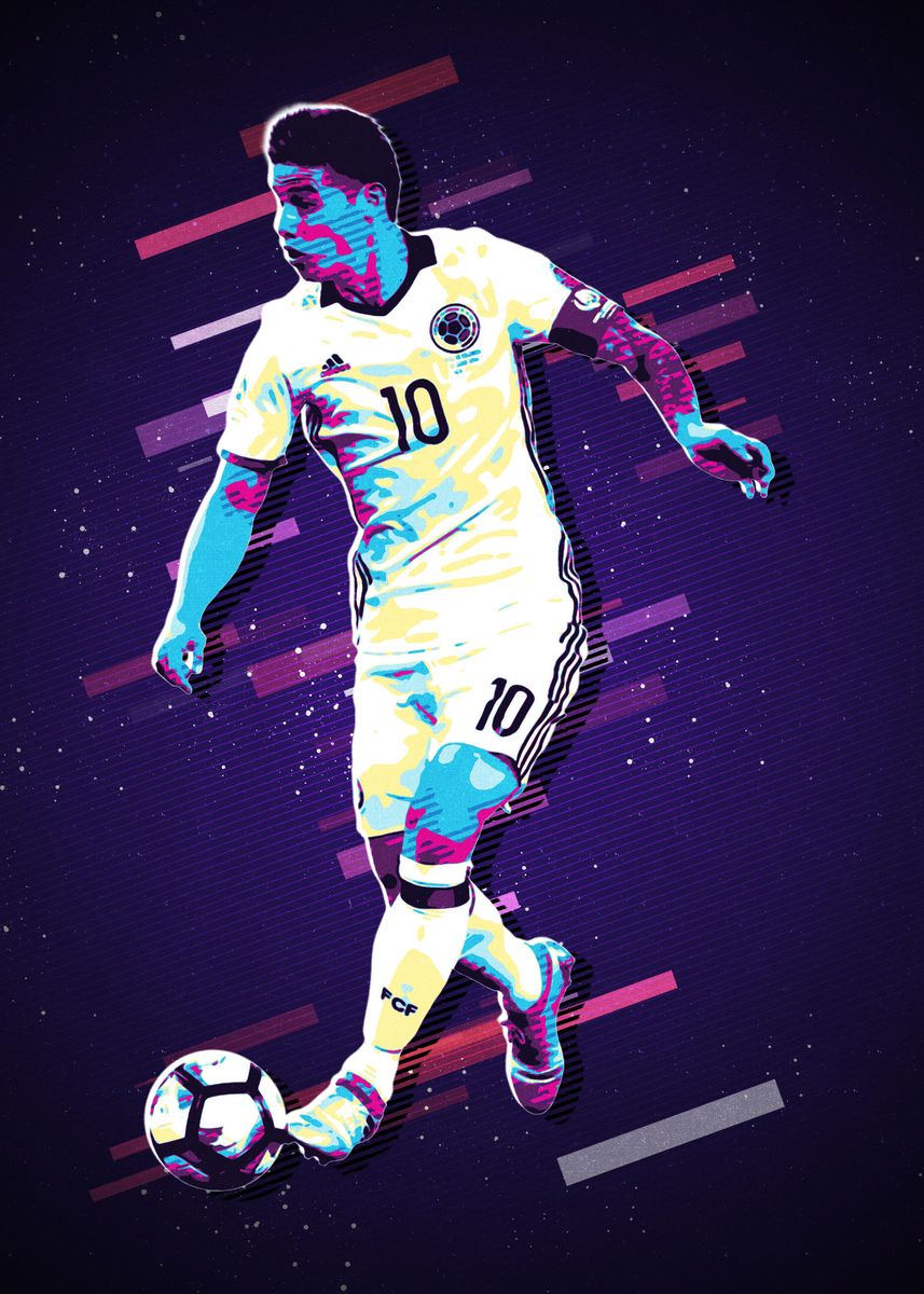 'James Rodriguez Football ' Poster, picture, metal print, paint by ...
