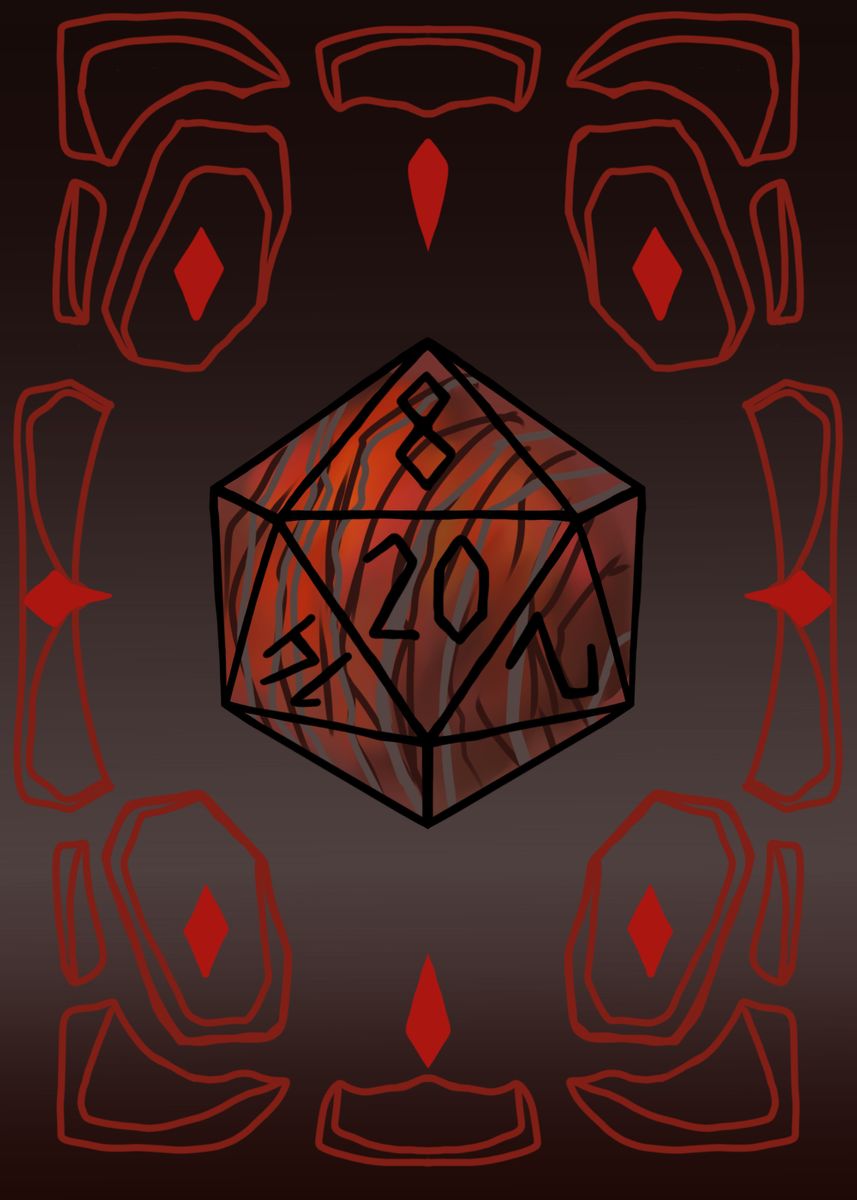 'Red D20' Poster, picture, metal print, paint by AceOvSpades2 | Displate