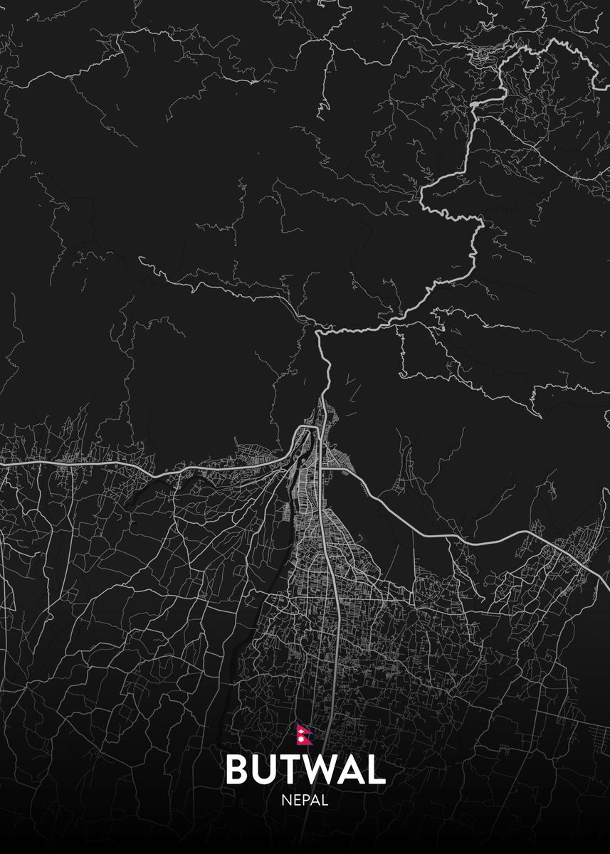 'Butwal NP' Poster, picture, metal print, paint by IMR Designs | Displate