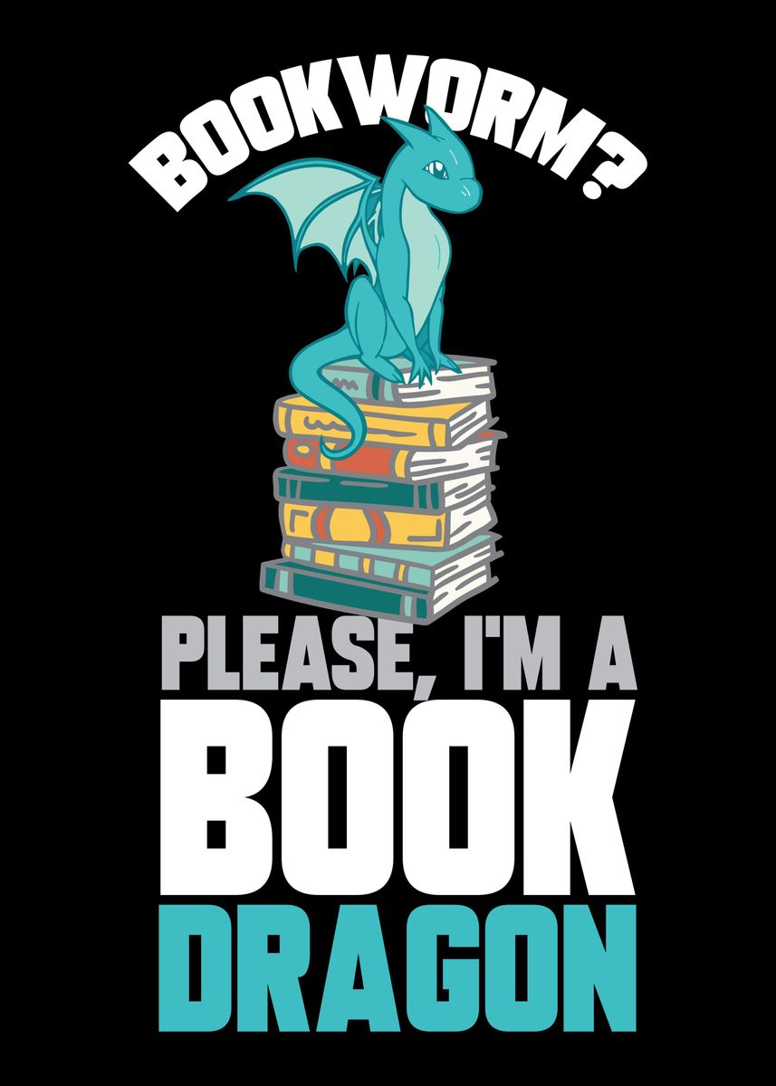 'Bookworm Book Reading Libr' Poster, picture, metal print, paint by ...