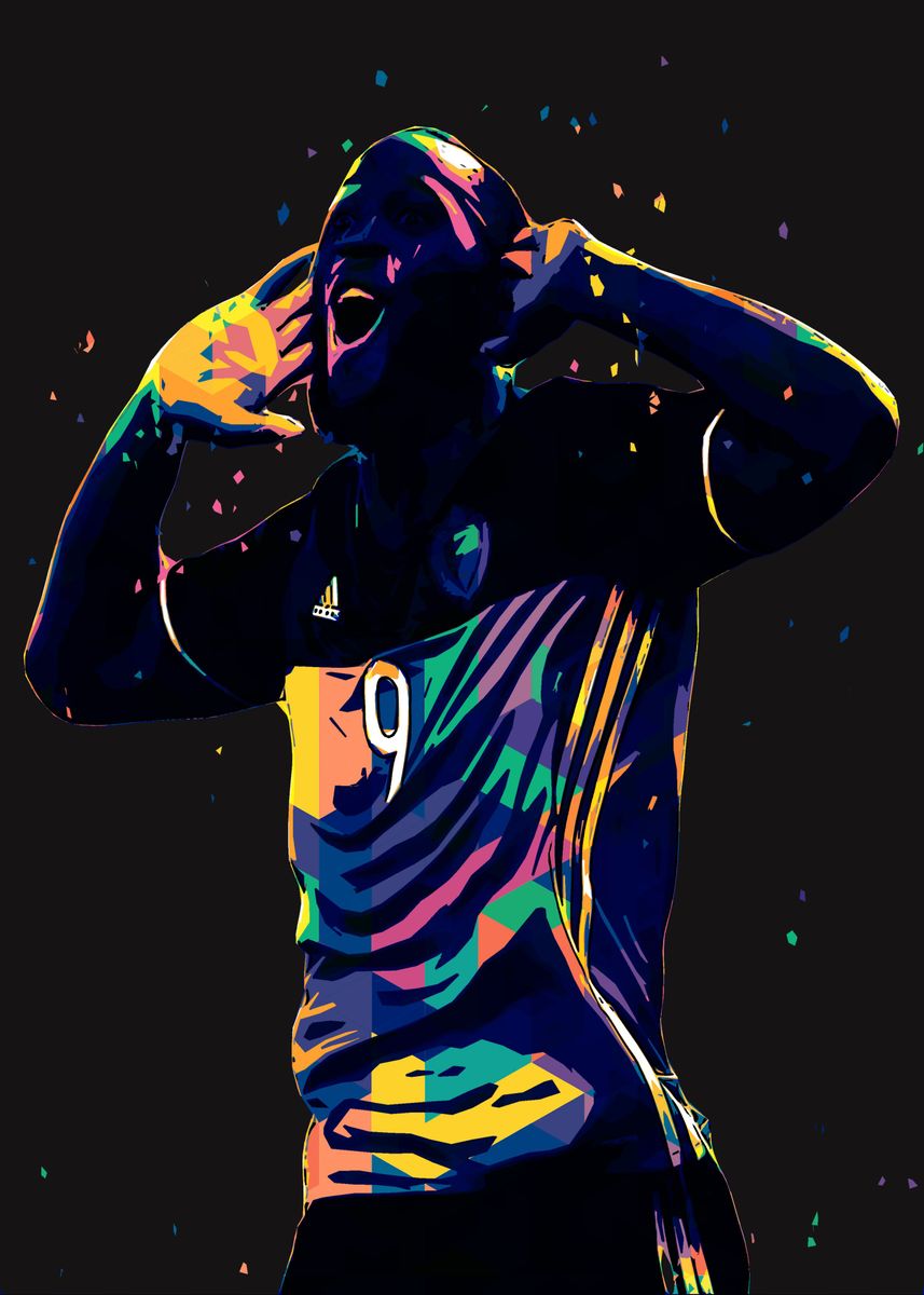 'Romelu Lukaku' Poster, picture, metal print, paint by RobertHall ...