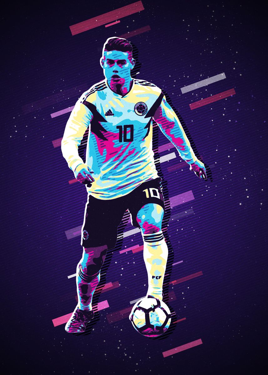 'James Rodriguez Football ' Poster, picture, metal print, paint by ...
