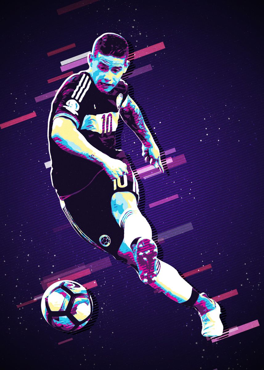 'James Rodriguez Football ' Poster, picture, metal print, paint by ...