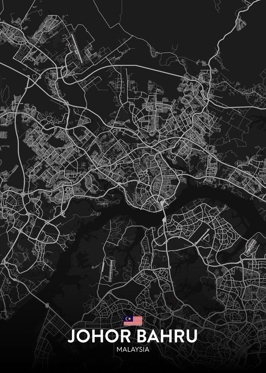 'Johor Bahru MY' Poster, picture, metal print, paint by IMR Designs ...