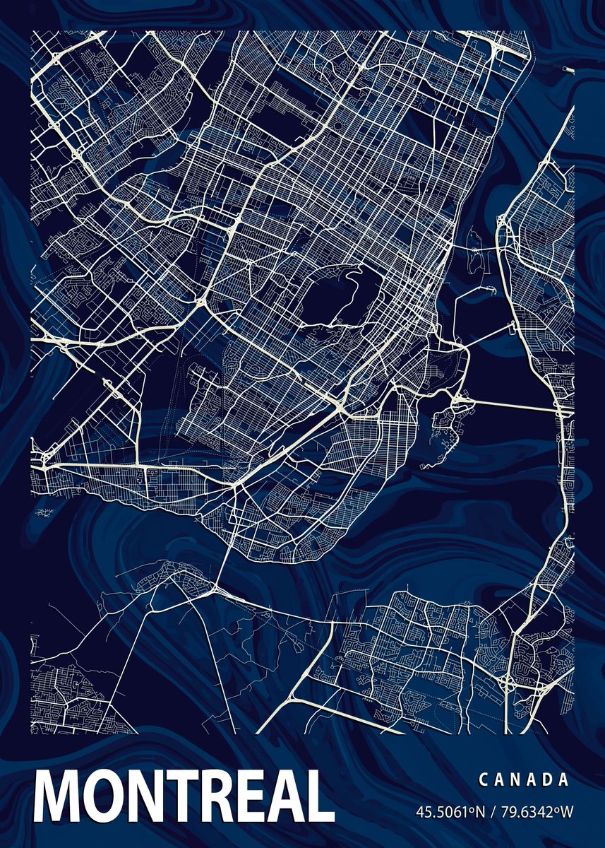 'Montreal City Map Canada' Poster by Max Ronn | Displate