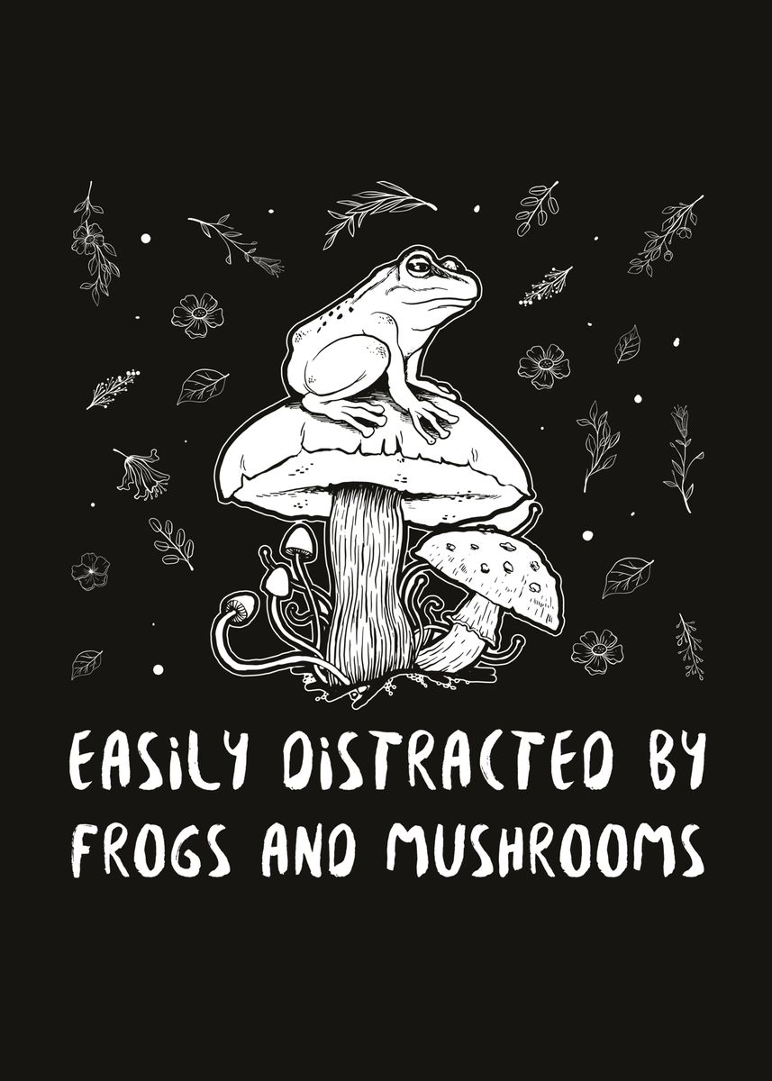 'Cottagecore Frog Mushroom' Poster, picture, metal print, paint by ...