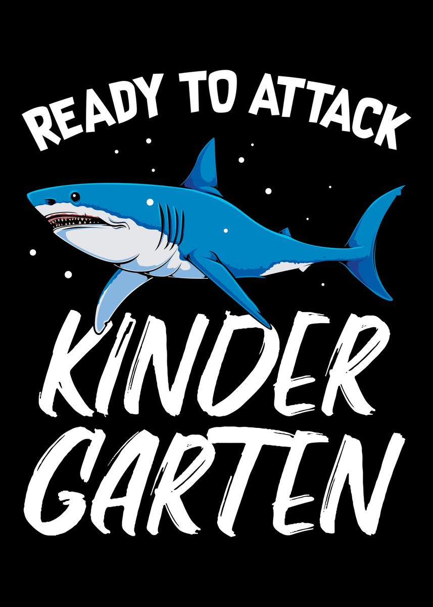 'Shark Kindergarten Prek' Poster, picture, metal print, paint by ...