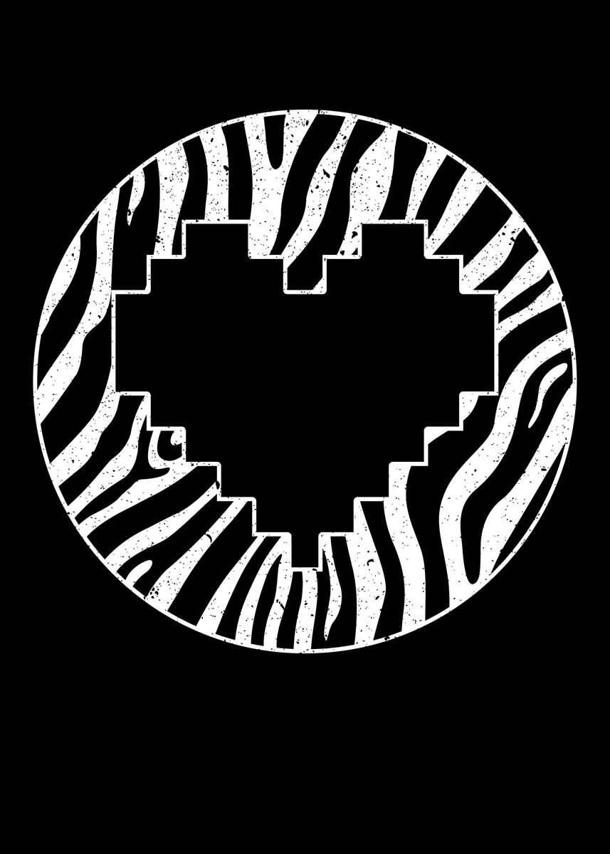 'Zebra Heart' Poster, picture, metal print, paint by NAO | Displate