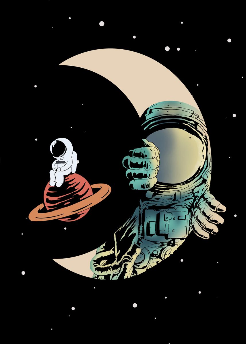 'Astronaut sad boy' Poster, picture, metal print, paint by Biopic ...