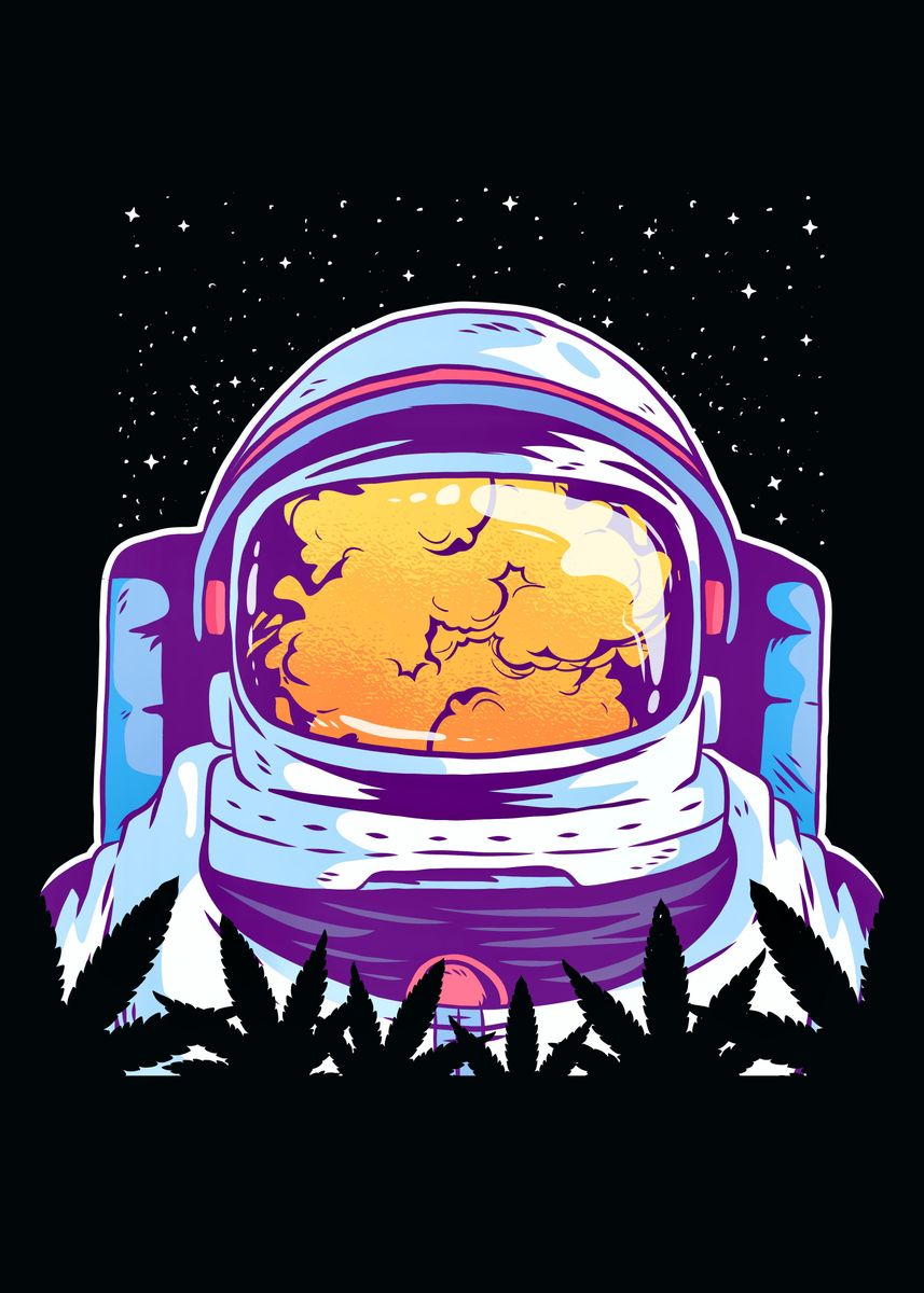 'Astronaut smoke' Poster, picture, metal print, paint by Simon Darren ...