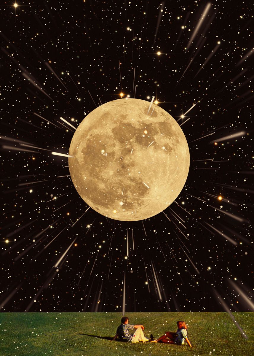 'We own the moon' Poster, picture, metal print, paint by Collagesoul ...