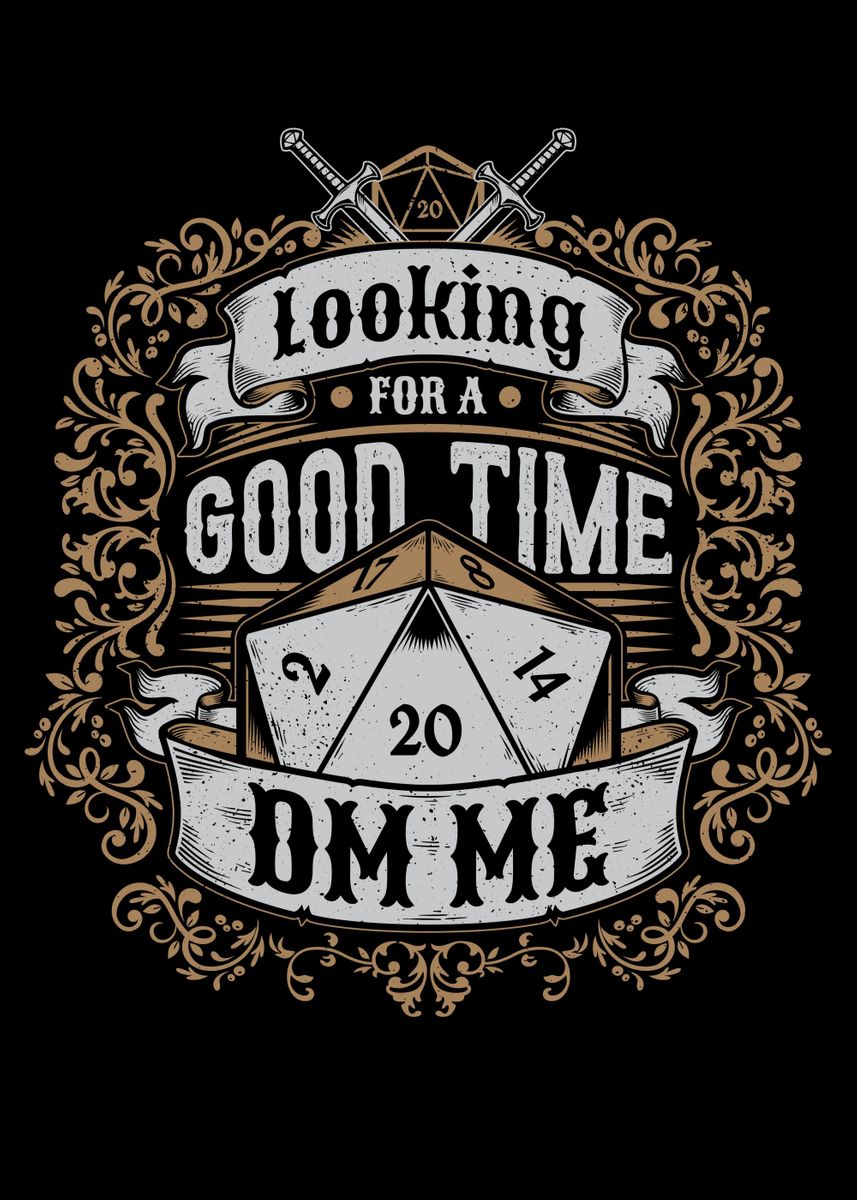 'For a Good Time DM Me' Poster by B Cubed Designs | Displate