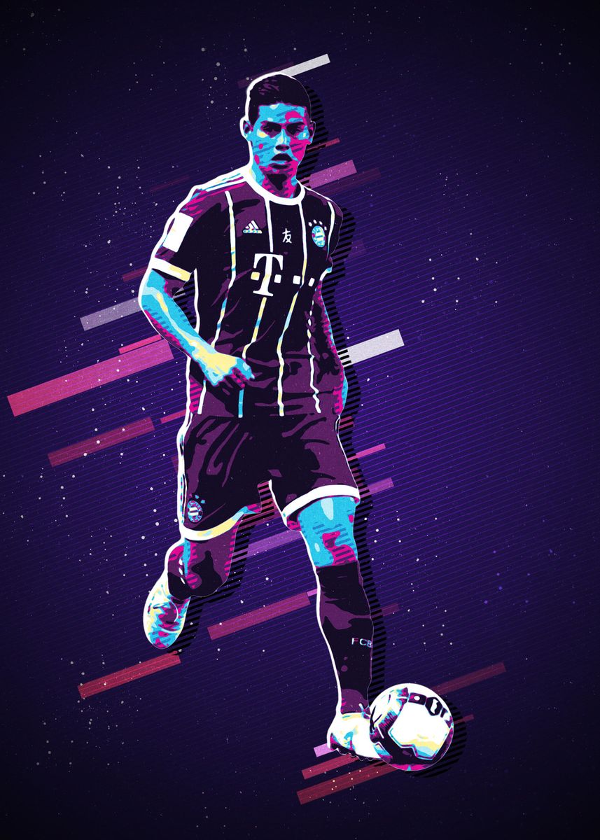 'James Rodriguez Football ' Poster, picture, metal print, paint by ...