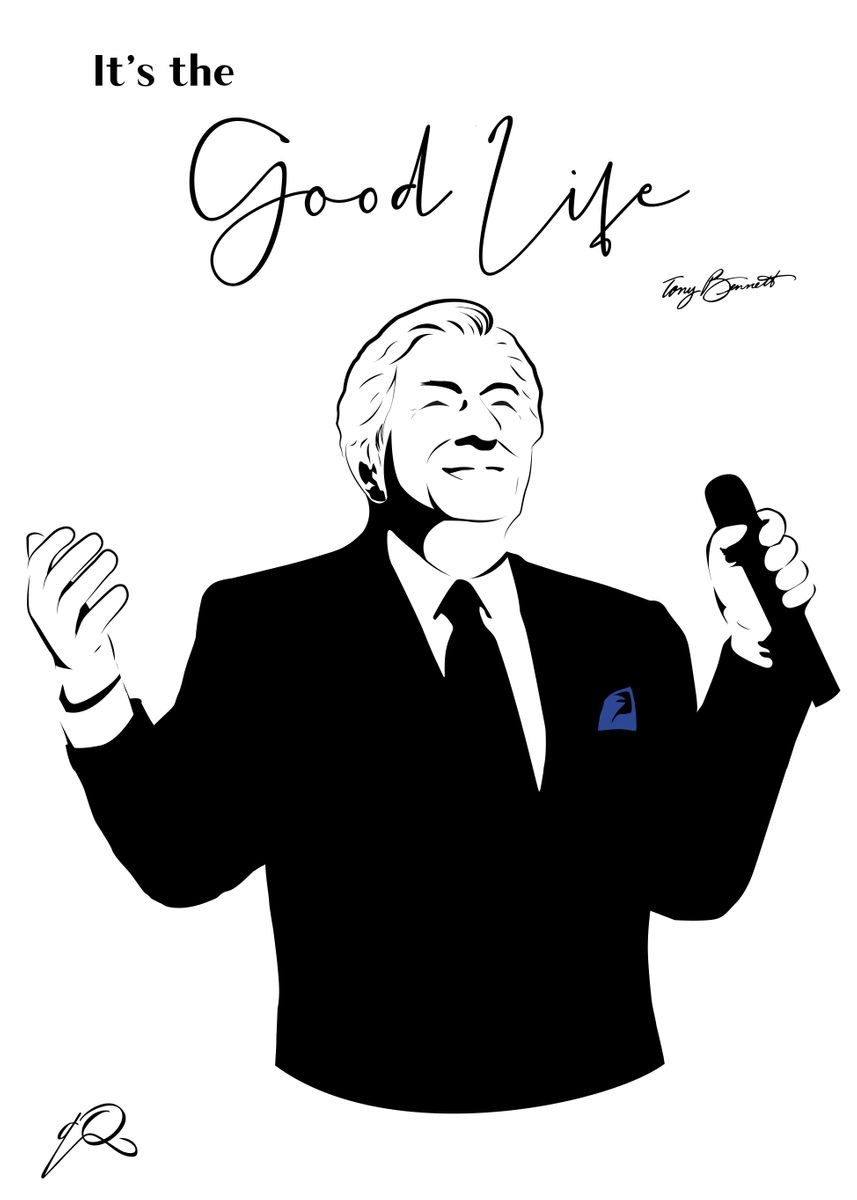'Tony Bennett The Good Life' Poster, picture, metal print, paint by Q Q ...