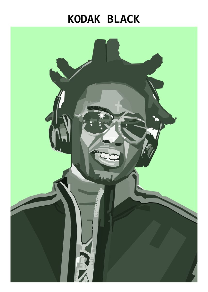 'Kodak Black Rapper' Poster, picture, metal print, paint by NGUYEN DINH ...