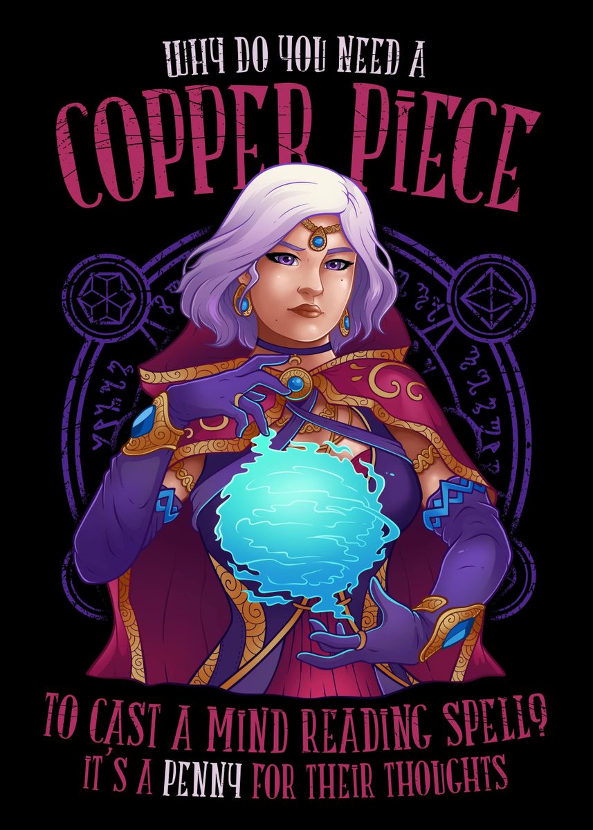 'Mind Reading Spell Joke' Poster, picture, metal print, paint by B ...