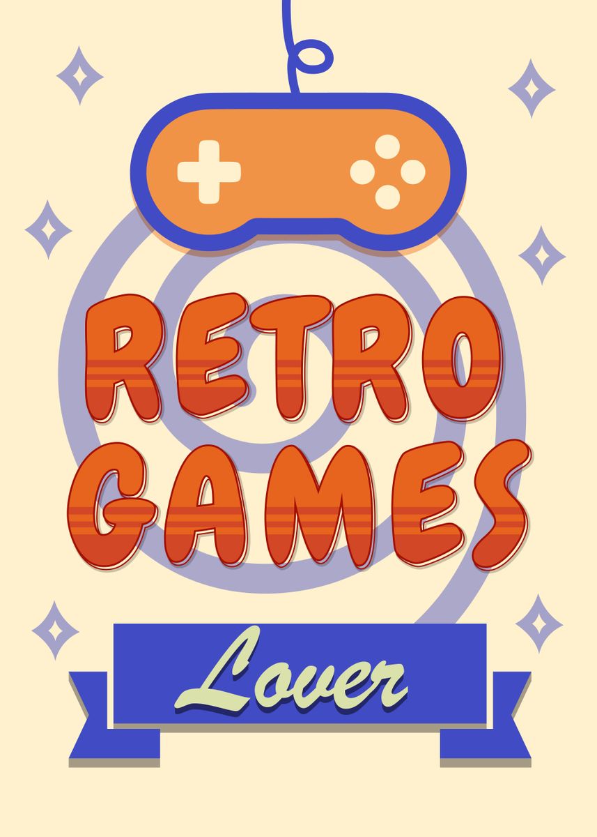 'Retro Games Lover' Poster, picture, metal print, paint by vector ...