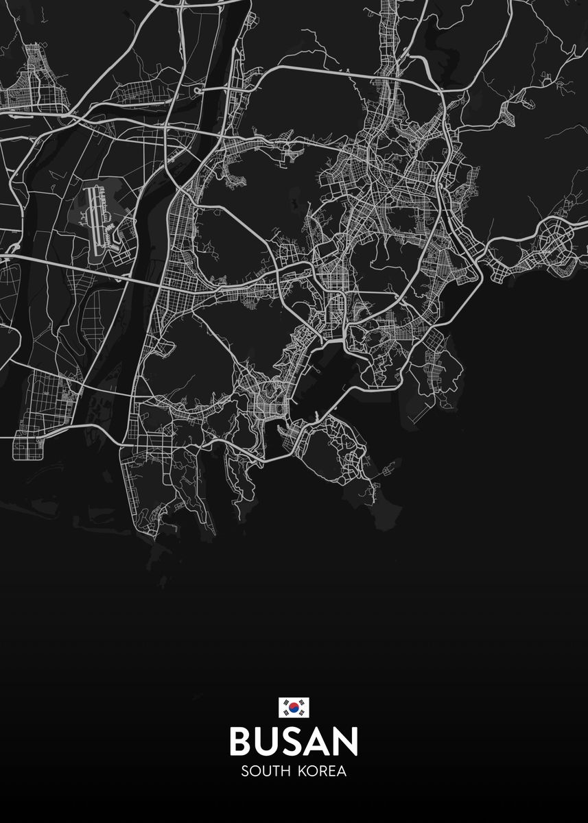 'Busan KR' Poster, picture, metal print, paint by IMR Designs | Displate