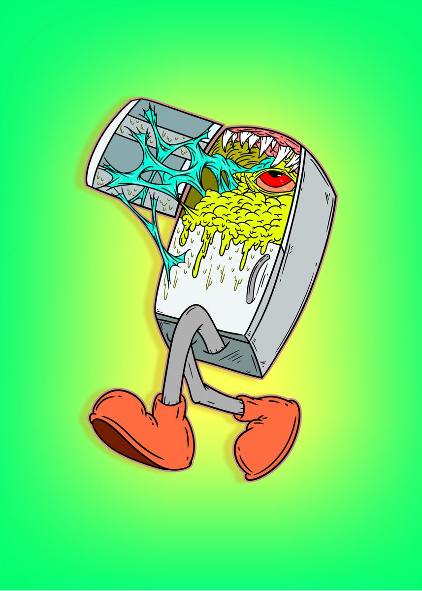 'Monster Fridge' Poster, picture, metal print, paint by AcidKrypt ...