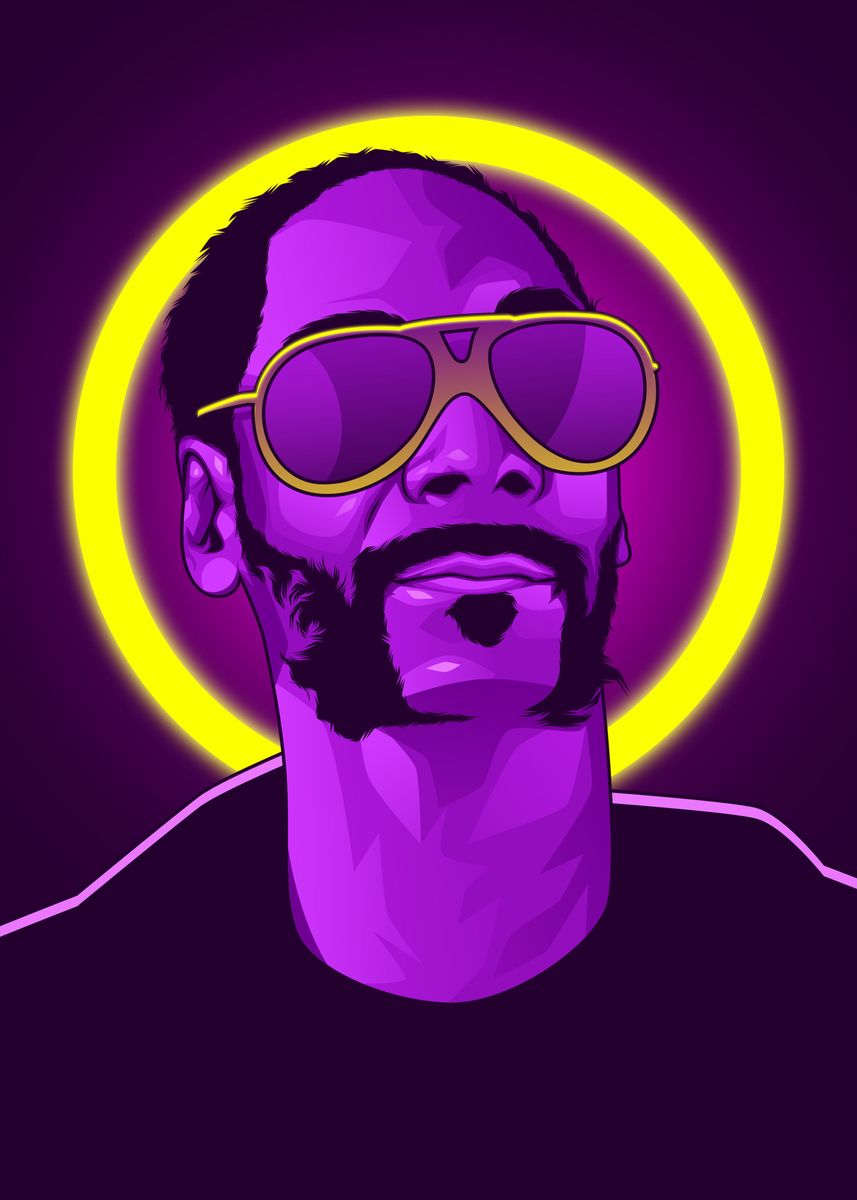 'Snoop Dogg Neon' Poster, picture, metal print, paint by Colorize ...