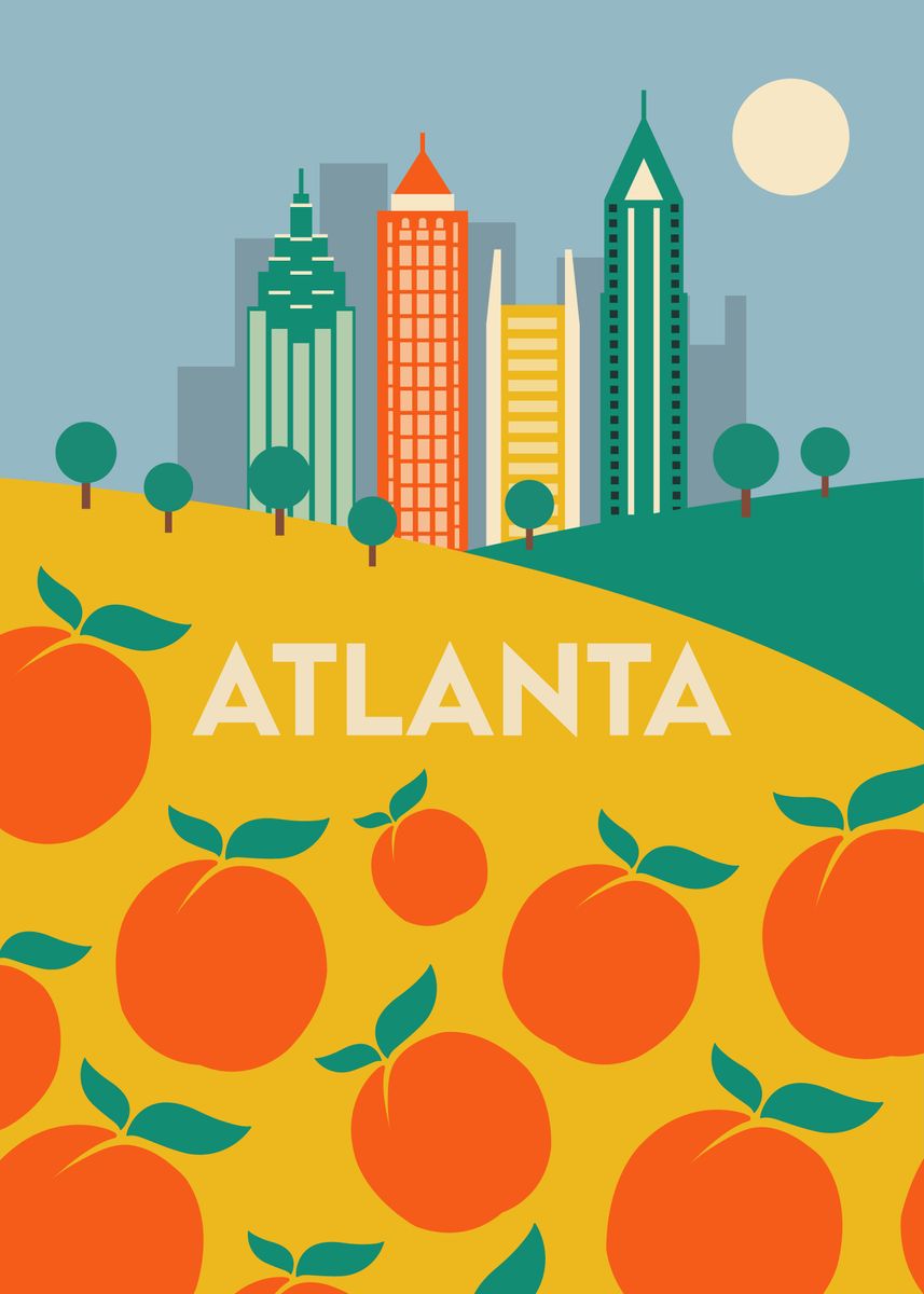 'Atlanta City' Poster, picture, metal print, paint by Cheryl Windsor ...