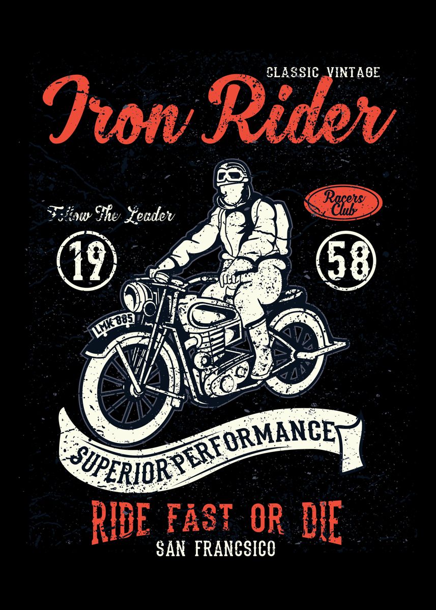 'Iron Rider' Poster, picture, metal print, paint by thetshirtshop2020 ...