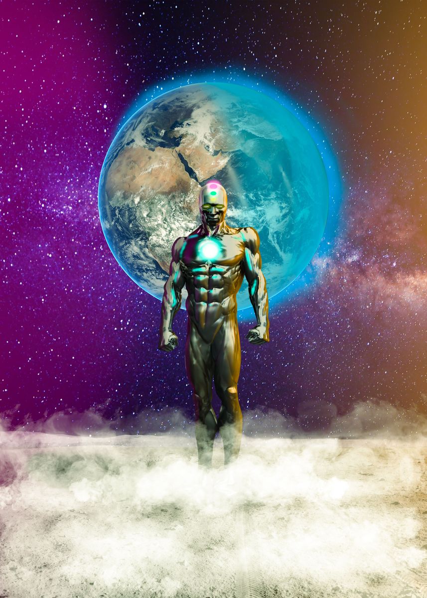 'MoonMan' Poster, picture, metal print, paint by Thin King | Displate