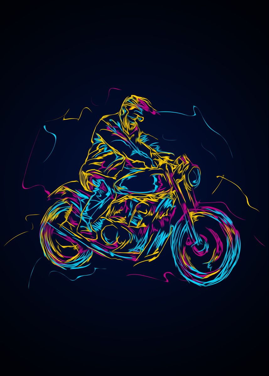 'Abstract colorful MX' Poster, picture, metal print, paint by Michael ...