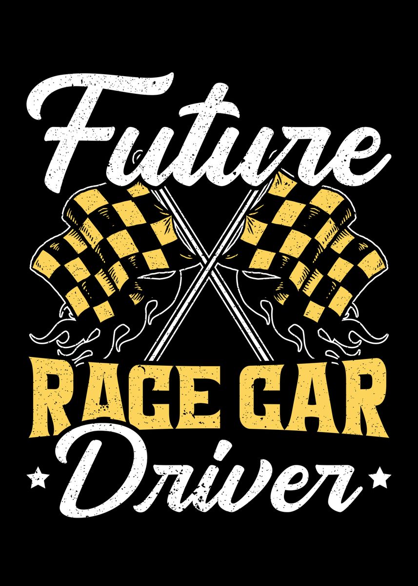 'Future Race Car Driver' Poster, picture, metal print, paint by NAO ...