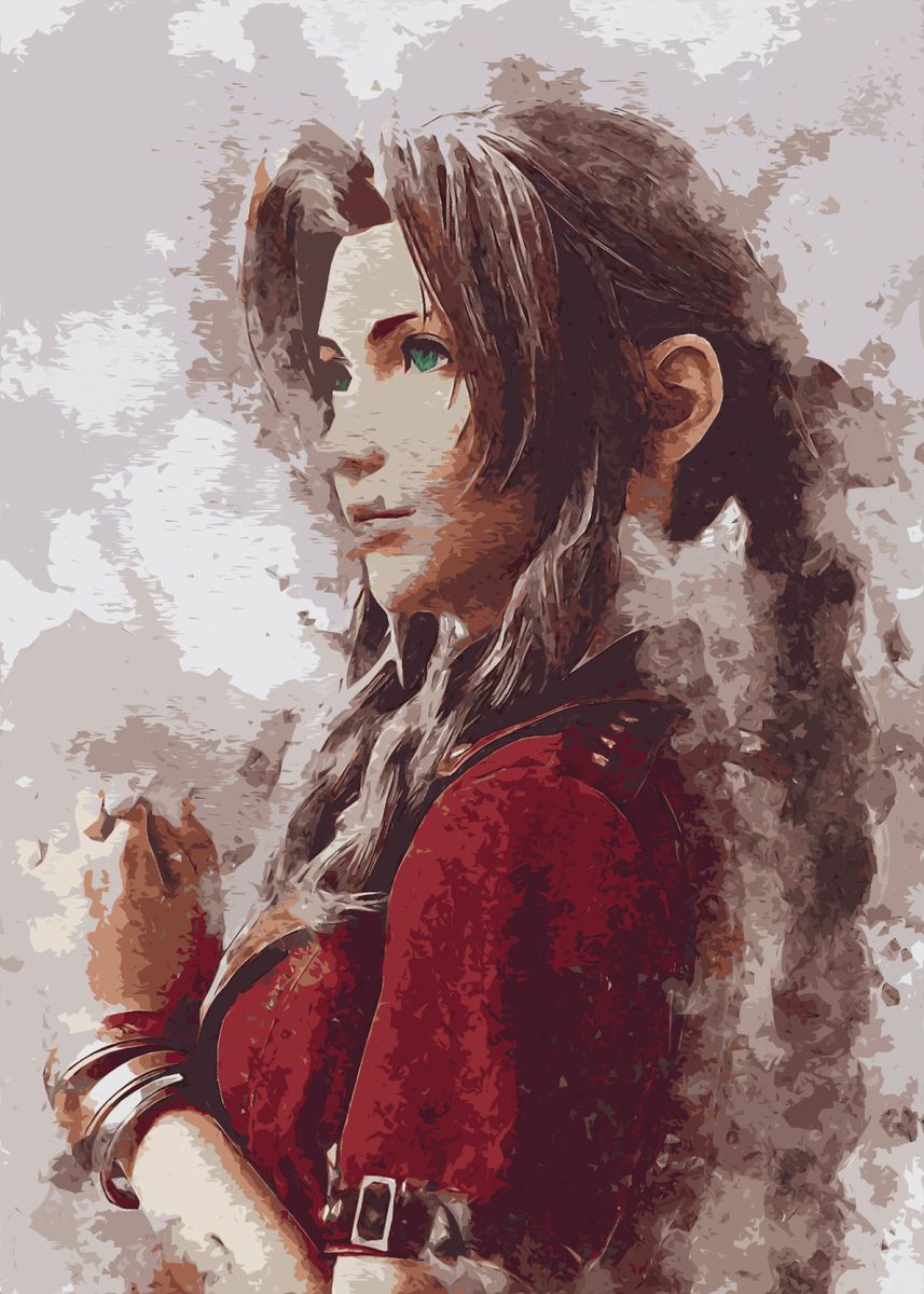 'Aerith watercolor' Poster, picture, metal print, paint by Indra Agus ...