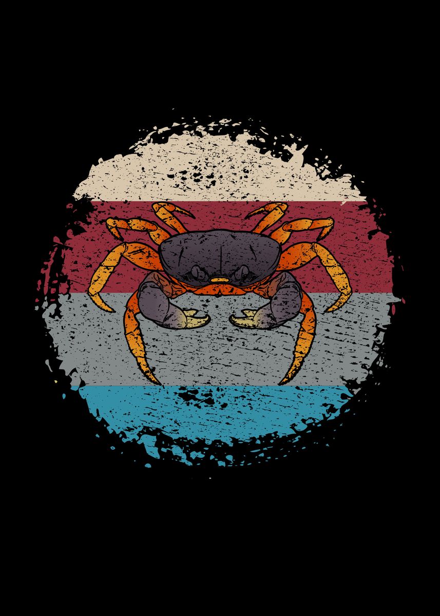 'Crabbing Retro Vintage' Poster by Shiva121 | Displate