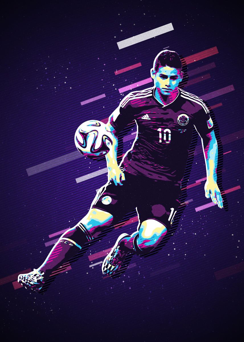 'James Rodriguez Football' Poster, picture, metal print, paint by ...