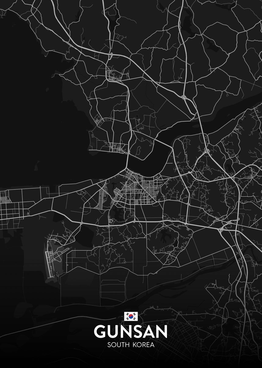 'Gunsan KR' Poster, picture, metal print, paint by IMR Designs | Displate