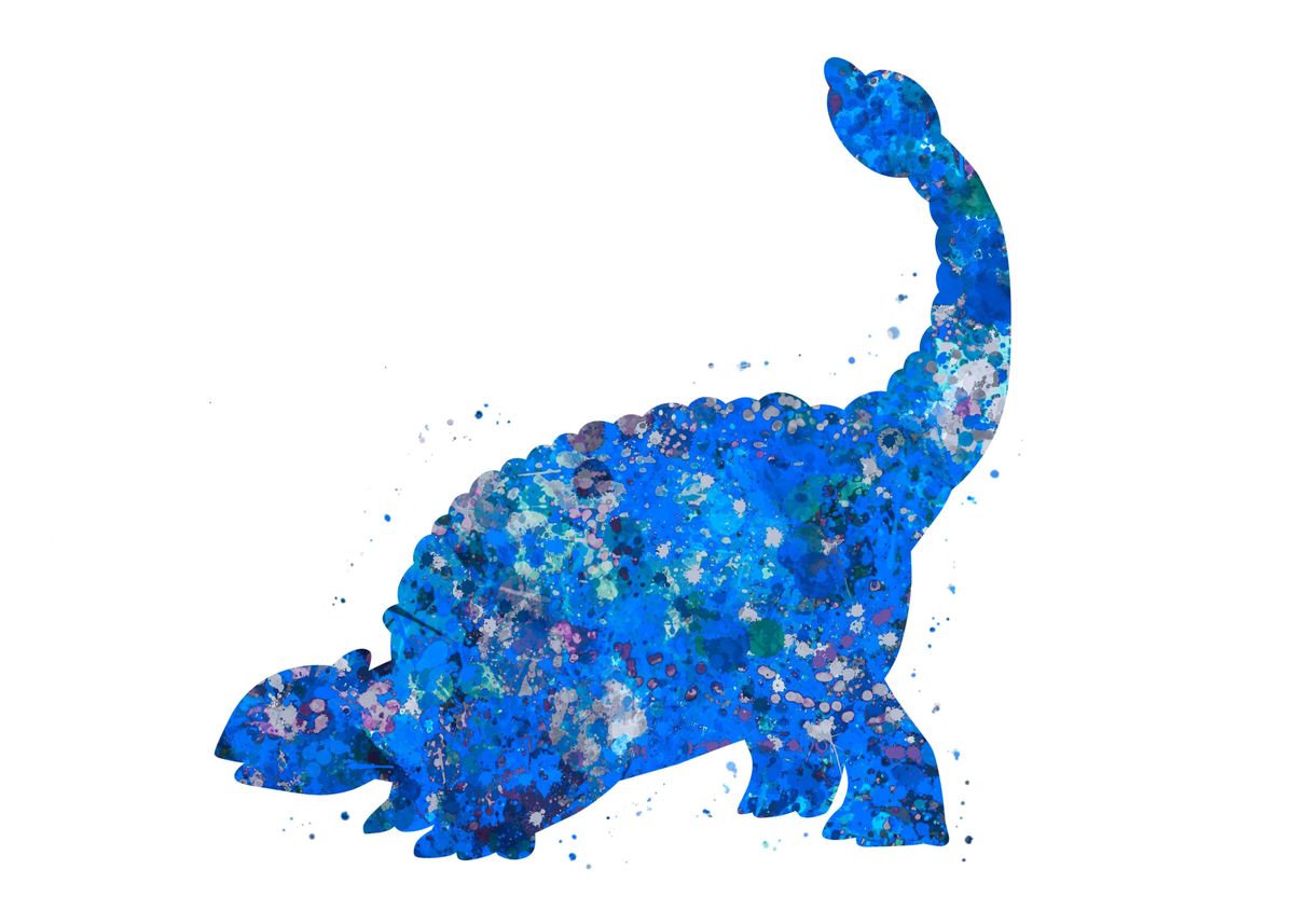 'Ankylosaurus Dino Blue Art' Poster by Yahya Art | Displate
