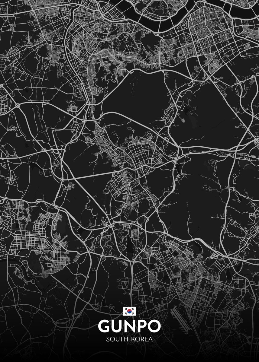 'Gunpo KR' Poster, picture, metal print, paint by IMR Designs | Displate