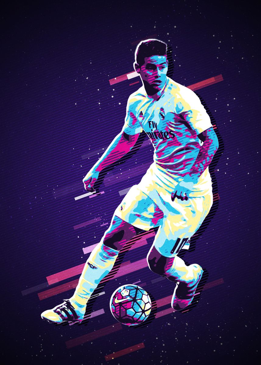 'James Rodriguez Football' Poster, picture, metal print, paint by ...