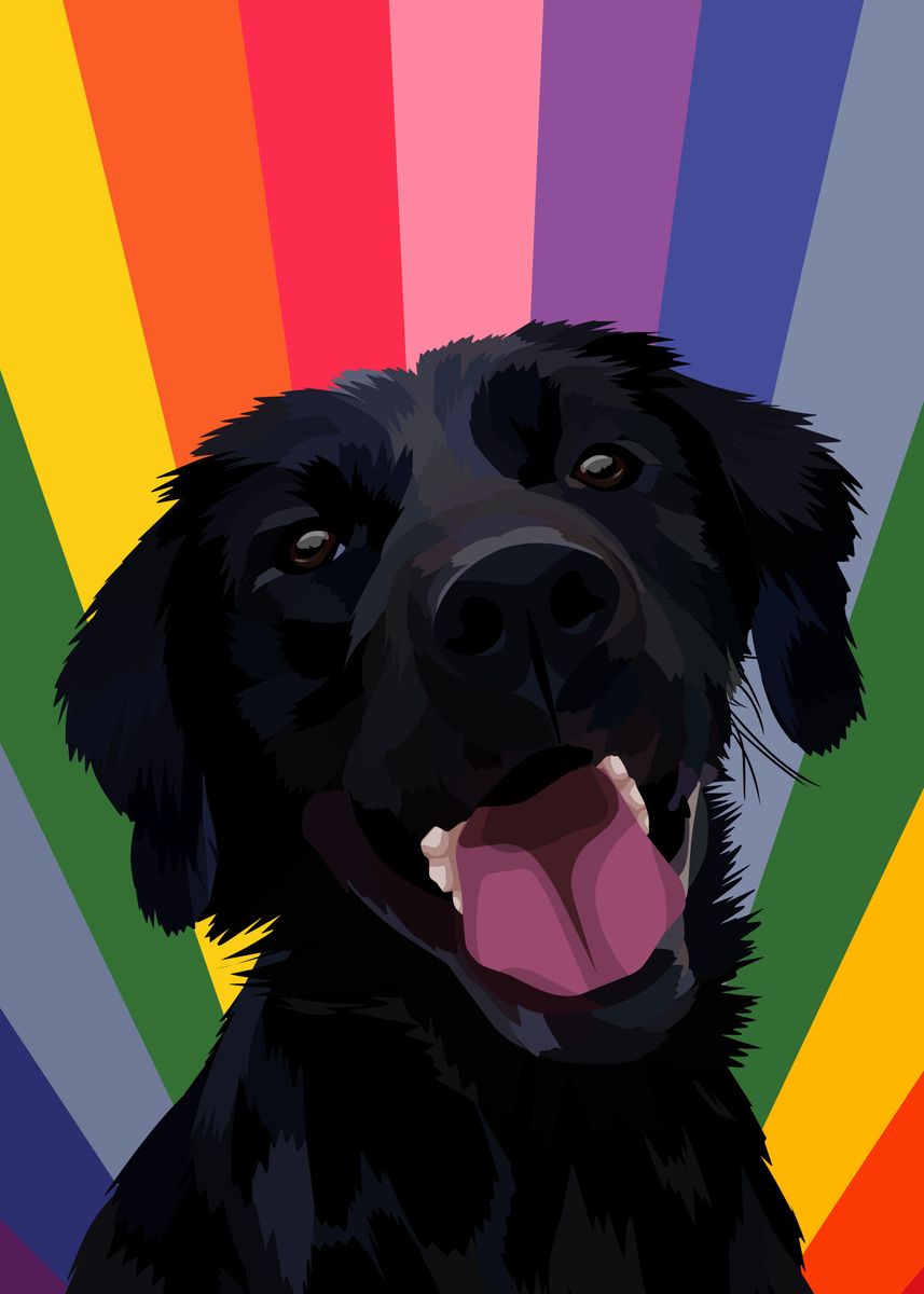'pet dog rainbow' Poster, picture, metal print, paint by Mshel Tyan ...