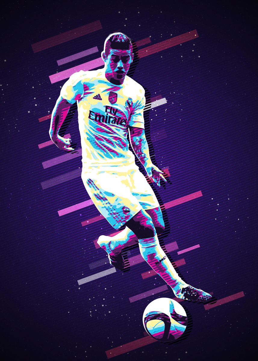 'James Rodriguez Football' Poster, picture, metal print, paint by ...