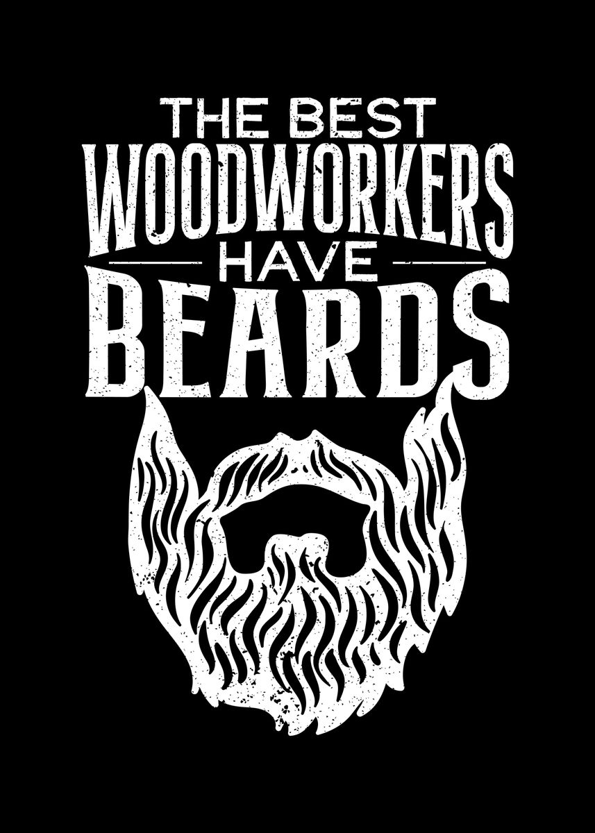 'Bearded Woodworker' Poster, picture, metal print, paint by NAO | Displate