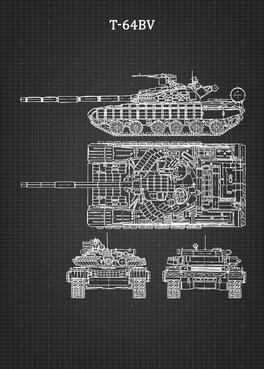 'T 64 BV' Poster, picture, metal print, paint by RickyEKelly | Displate