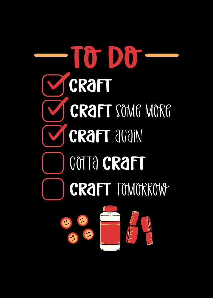 'Crafting Supplies For' Poster, picture, metal print, paint by Fabian ...