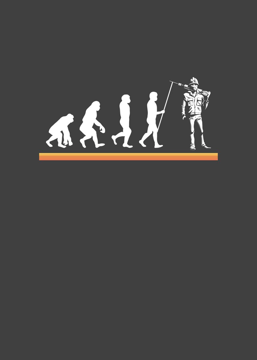'Geologist evolution' Poster, picture, metal print, paint by BeMi ...